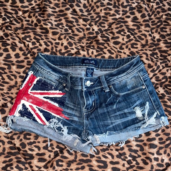 Shorts | Delias British Flag Low Rise Jeans Shorts | Poshmark